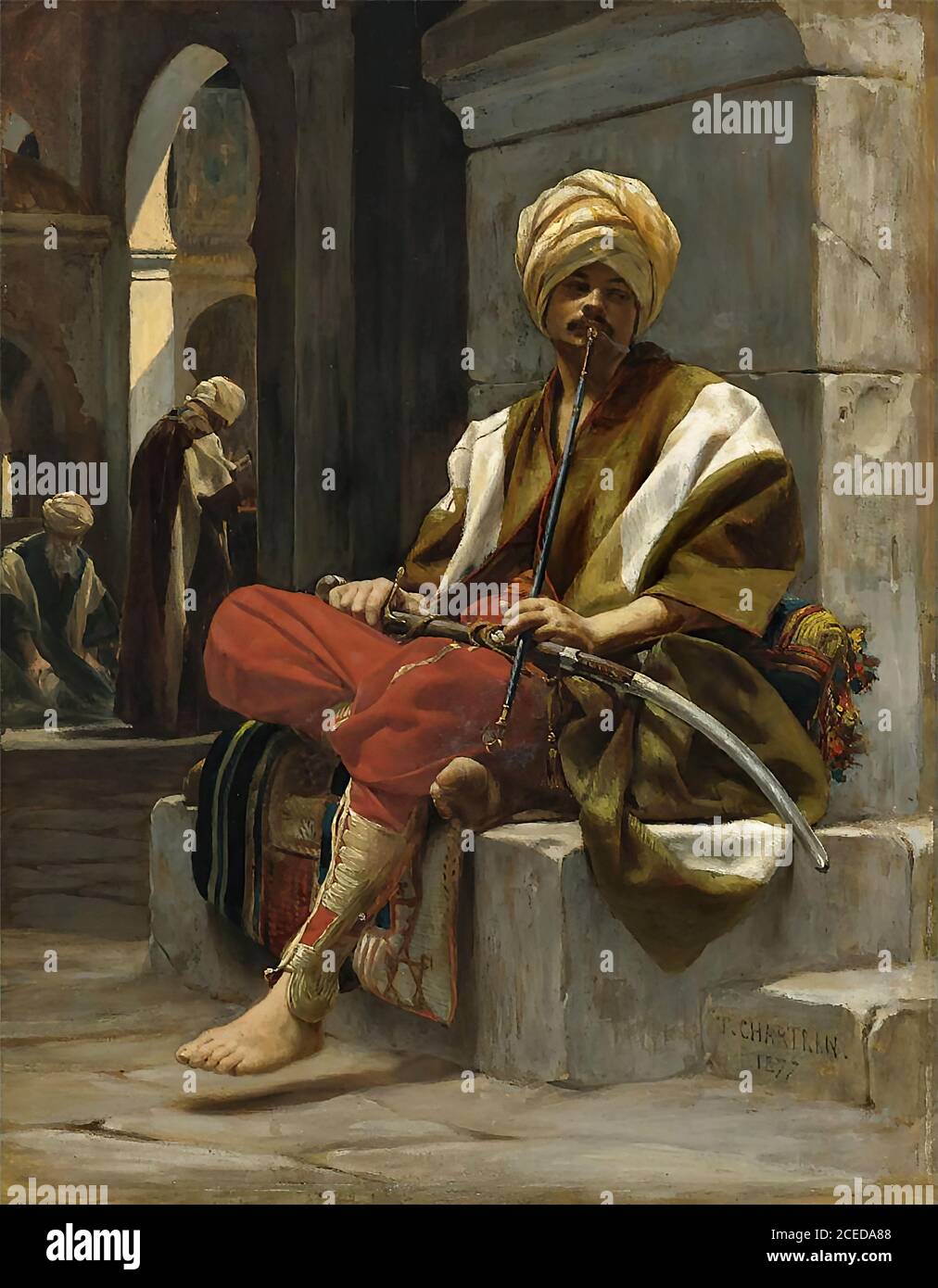 Chartran Théobald - the Chibouk Smoker - French School - 19th Century ...