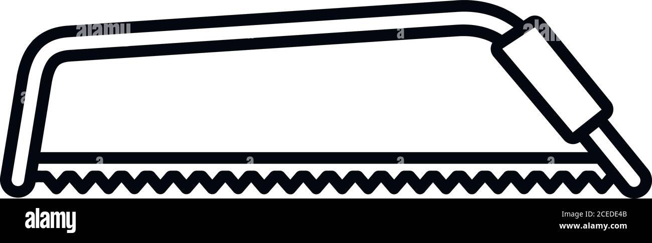 Hacksaw icon. Outline hacksaw vector icon for web design isolated on ...