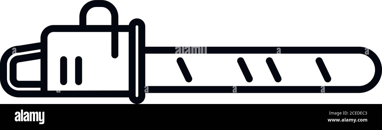 Chain saw icon. Outline chain saw vector icon for web design isolated ...