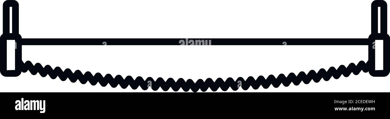 Crosscut hand saw icon. Outline crosscut hand saw vector icon for web ...