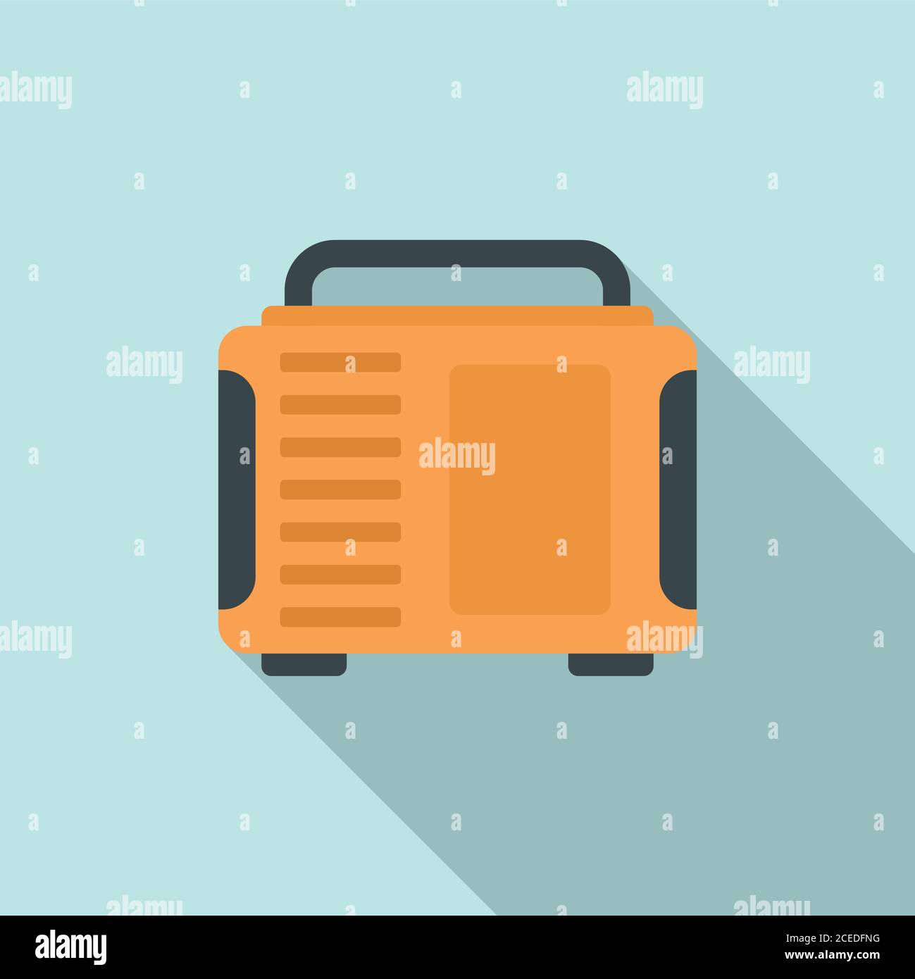 Gasoline industrial generator icon. Flat illustration of gasoline ...