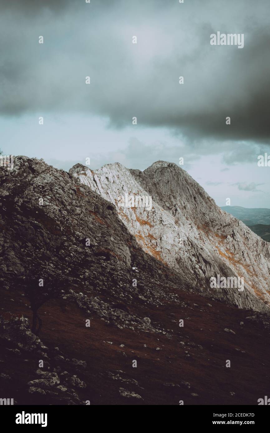 Mountain range in beautiful valley Stock Photo - Alamy