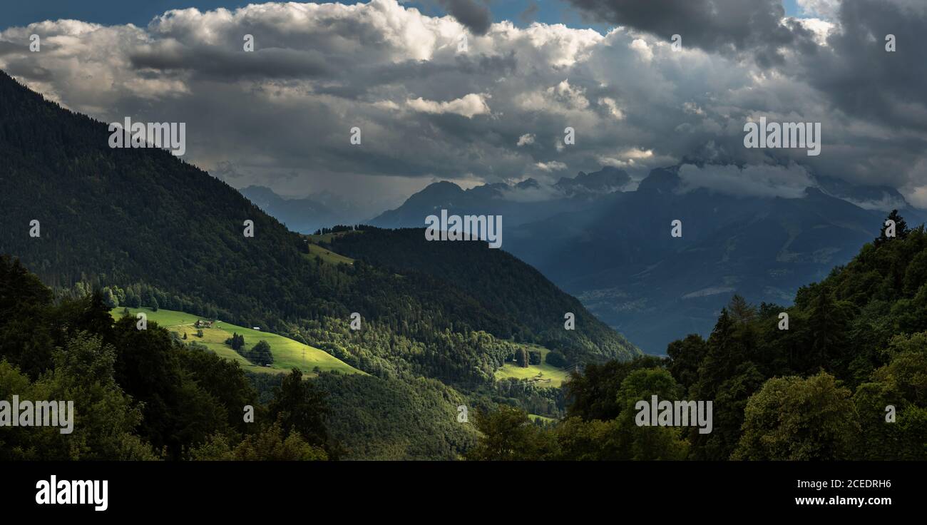 View on the Swiss Alps from Leysin, Switzerland Stock Photo - Alamy