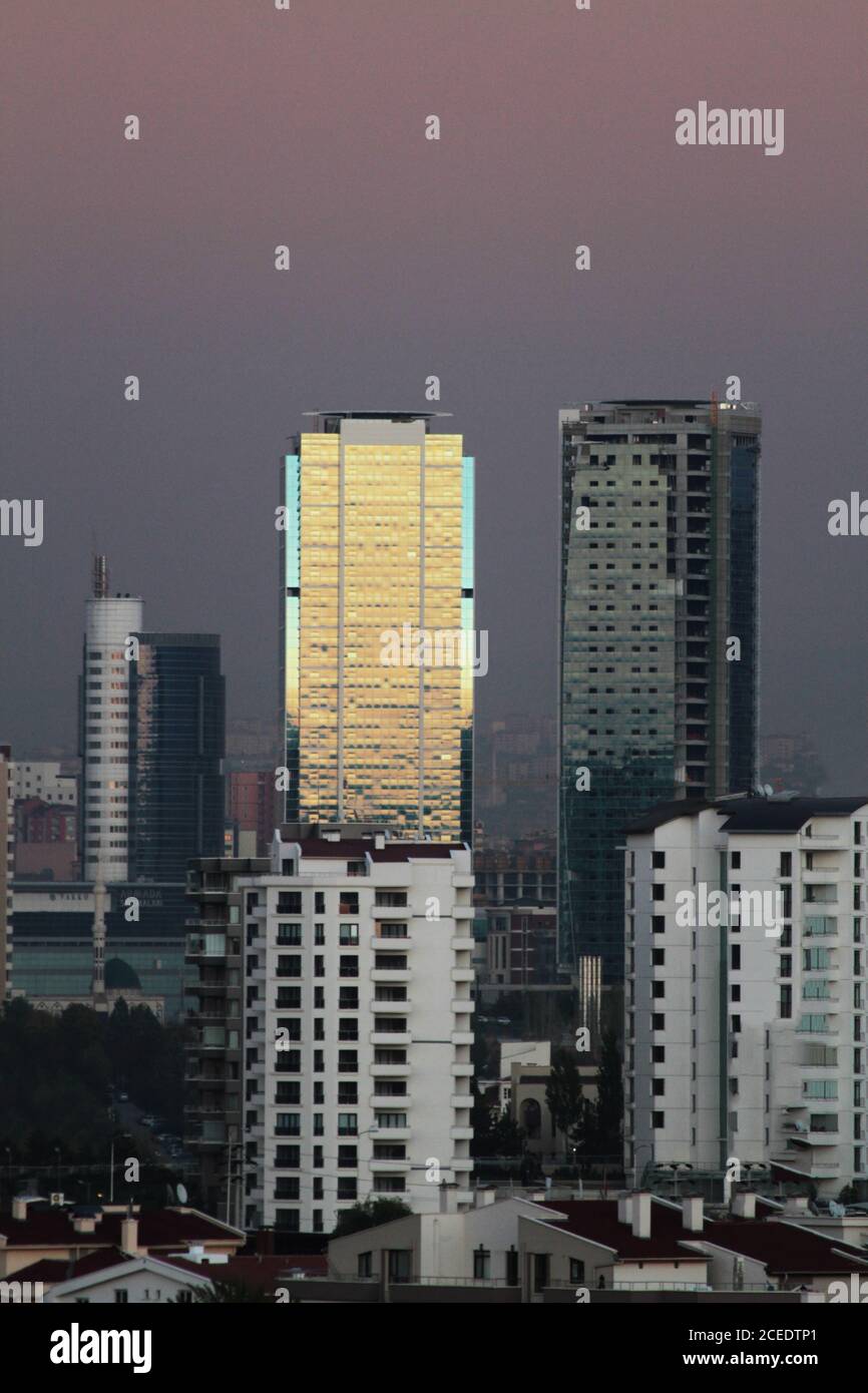 The night view of Ankara, Turkey's capital. Bilkent, Cankaya, Dikmen ...
