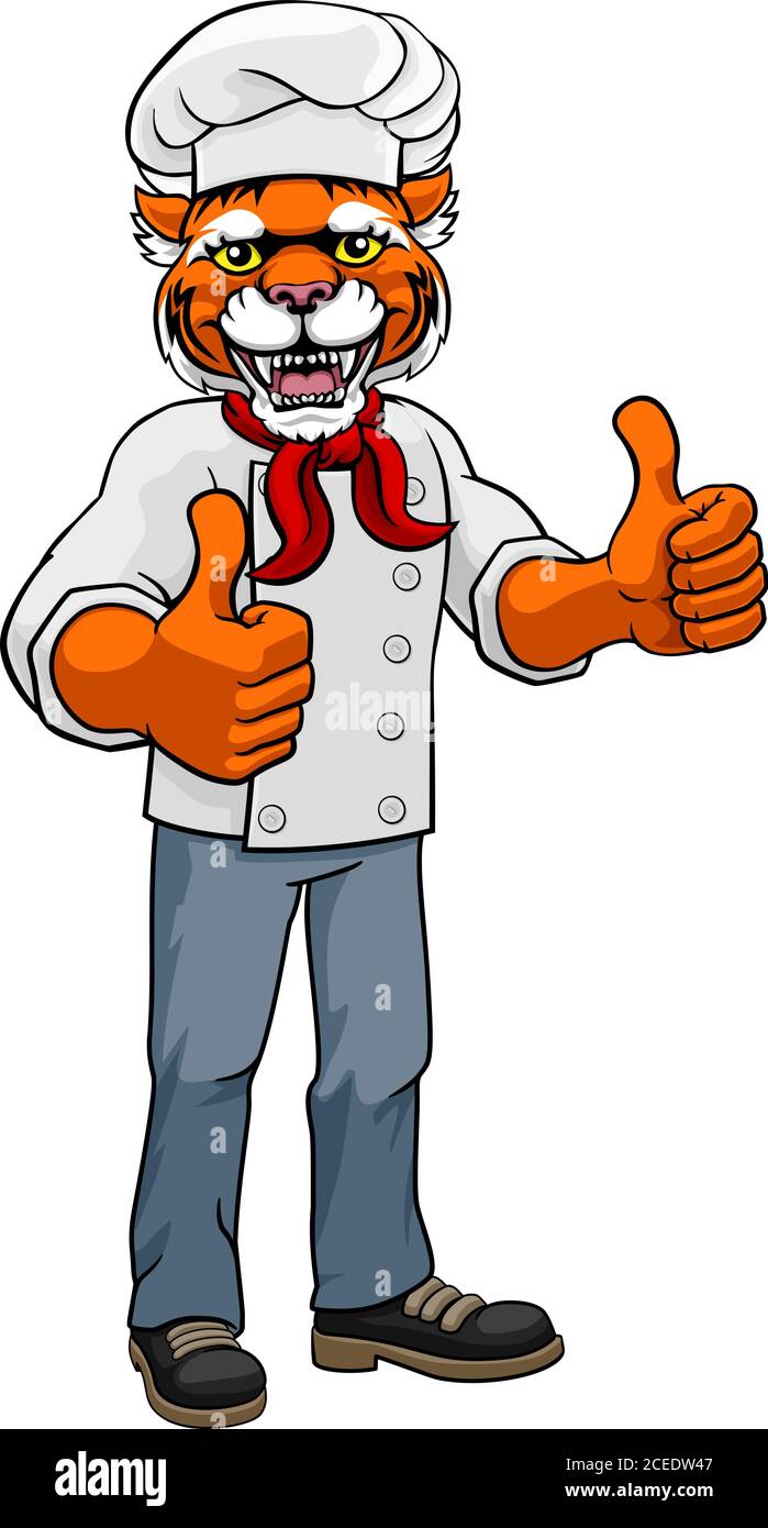 Tiger Chef Mascot Cartoon Character Stock Vector Image & Art - Alamy