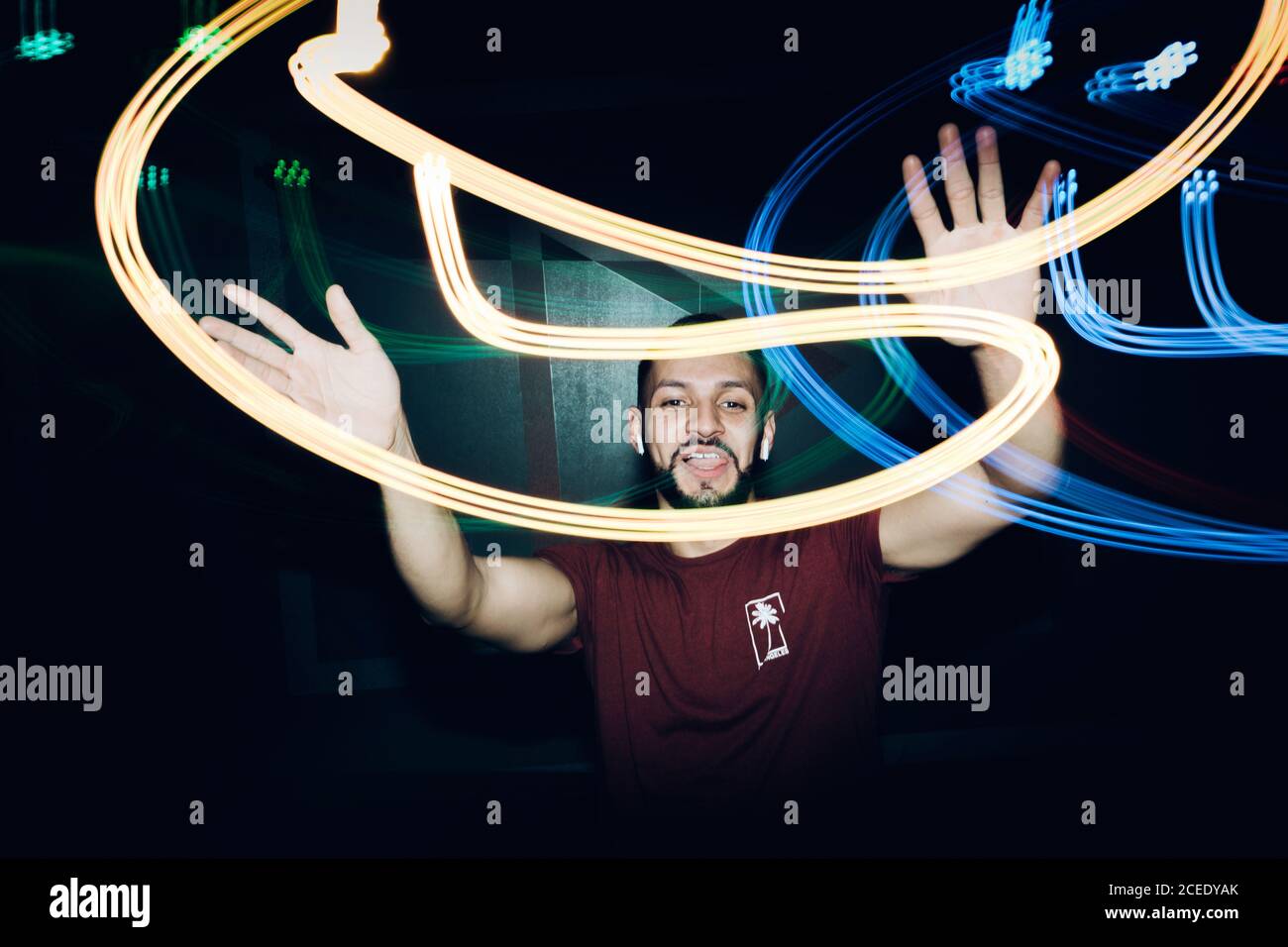 Bearded man dancing camera indoors hi-res stock photography and images ...