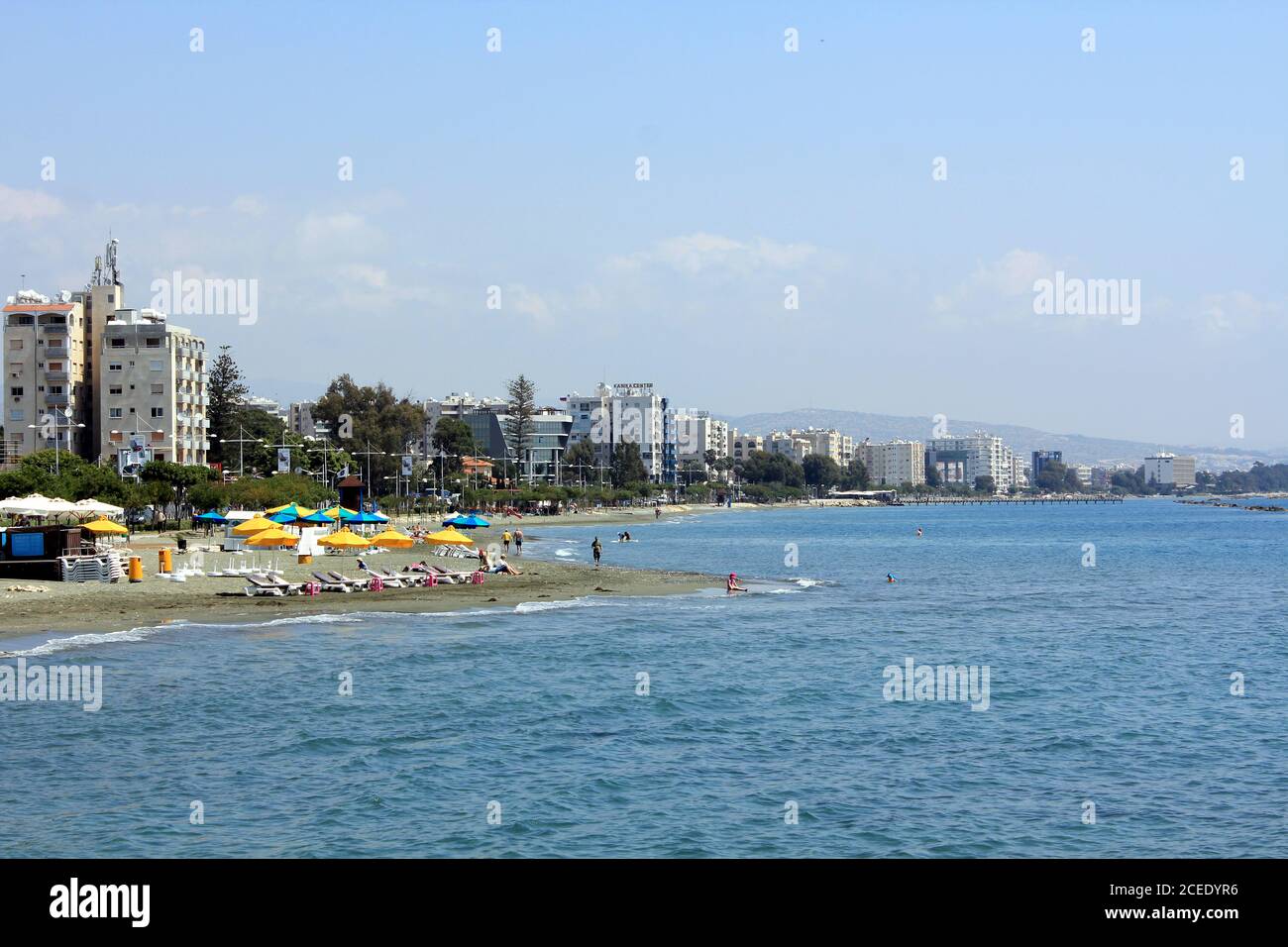 Coastal view across Limassol Beach Front in Cyprus Stock Photo - Alamy