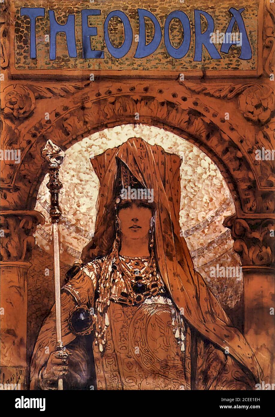 Clairin Georges Jules Victor - Poster of Sarah Bernhardt as Theodora by ...