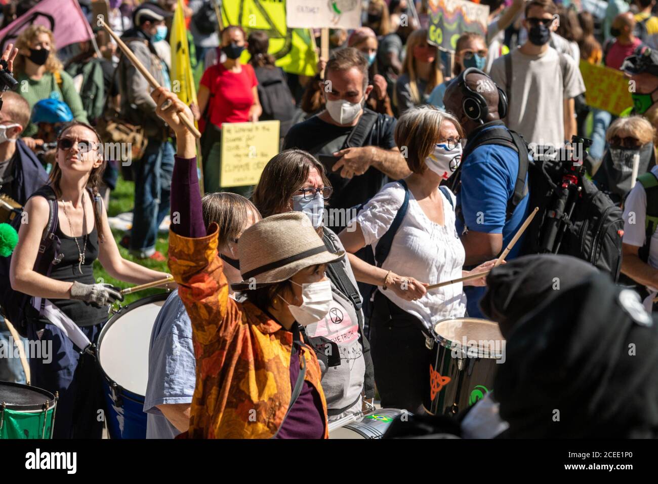 Protest drum playing hi-res stock photography and images - Alamy