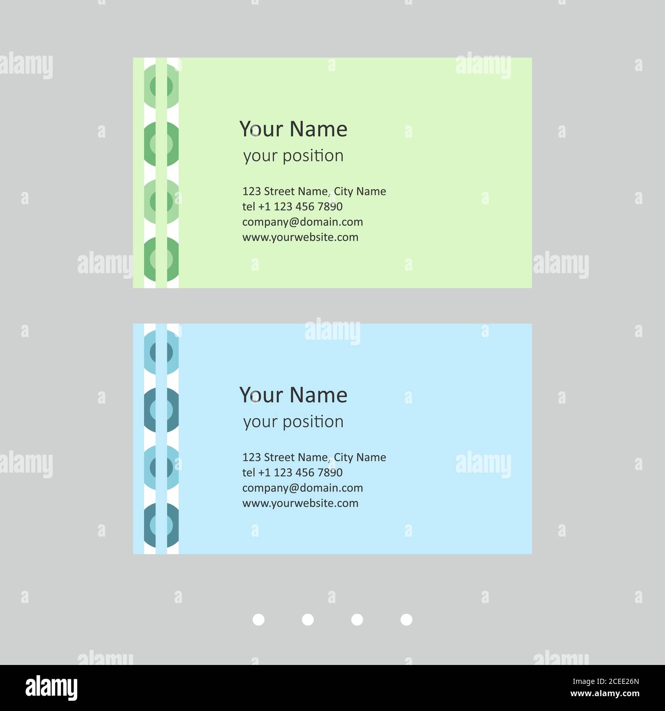 Simple business card template. Retro geometric style and two attractive ...