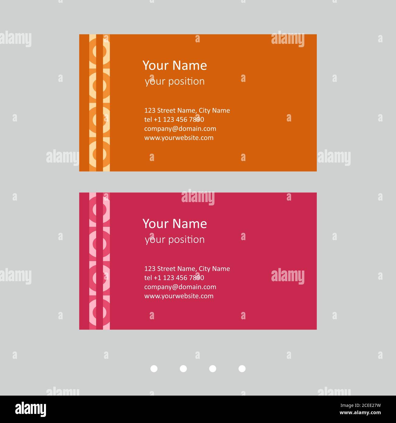 Simple business card template. Retro geometric style and two attractive ...