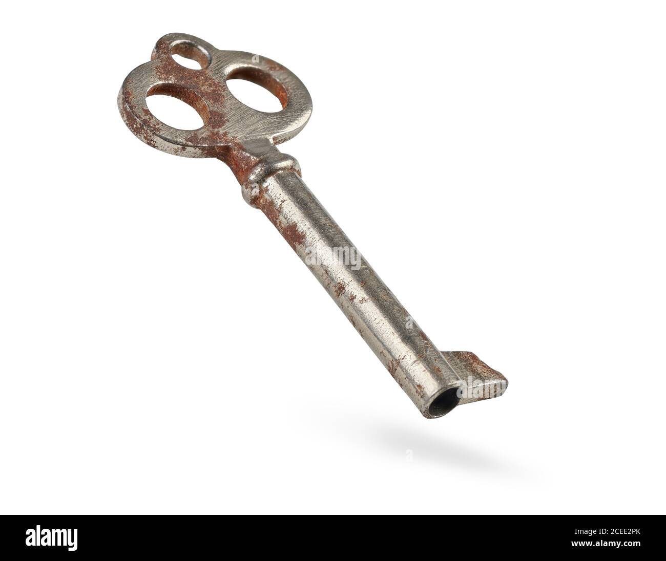 Rusty old key isolated on white background with clipping path Stock ...