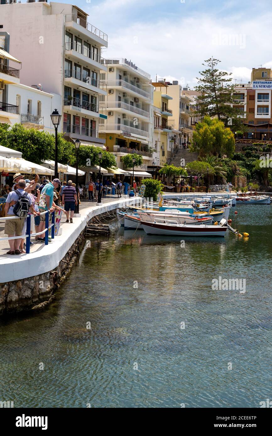 AGIOS NIKOLAOS, Harbour, crete Greece Stock Photo - Alamy