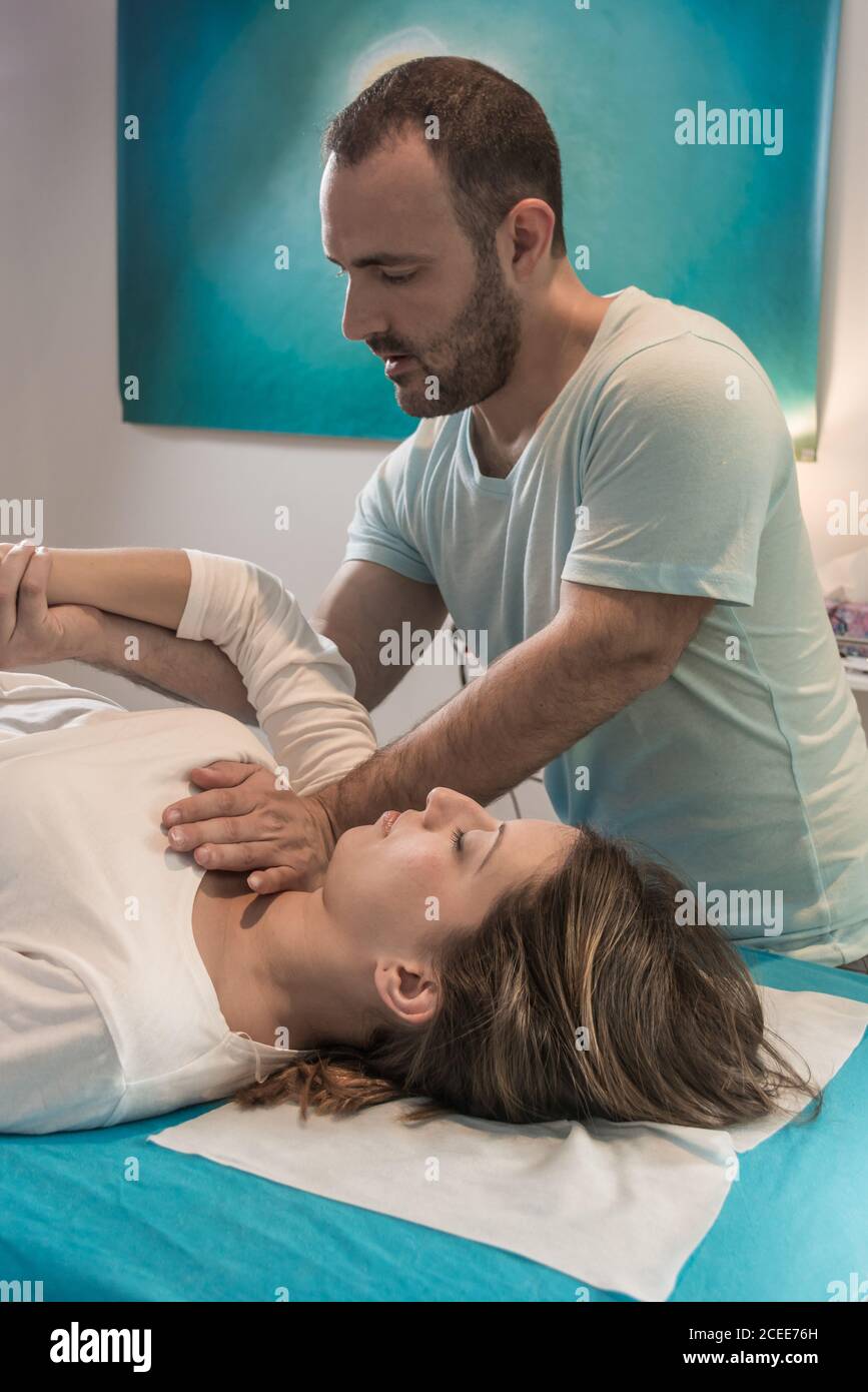 Alternative therapy body treatment, It is a body massage where you ...