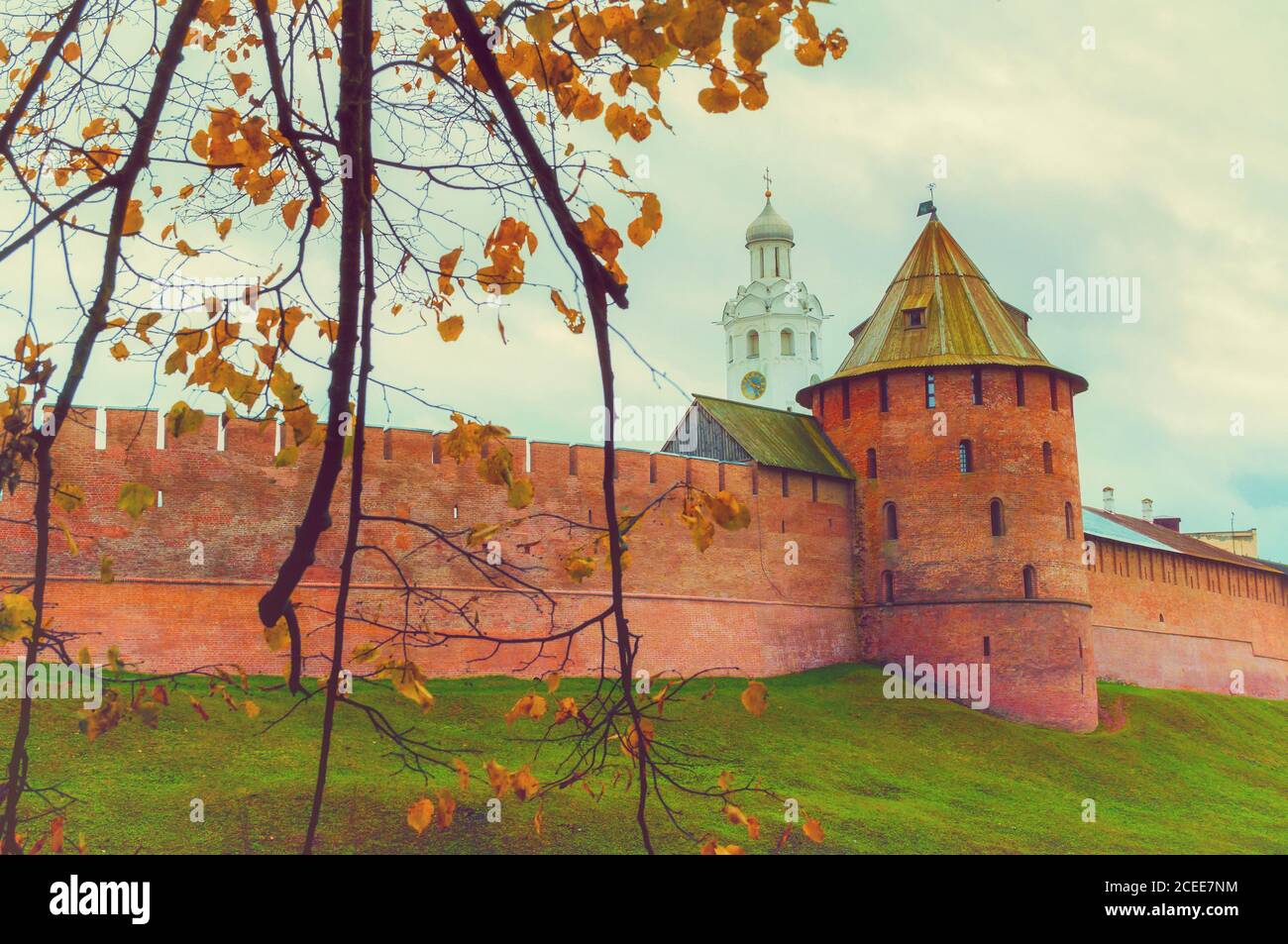 Veliky Novgorod Russia. Veliky Novgorod Kremlin fortress, October view ...
