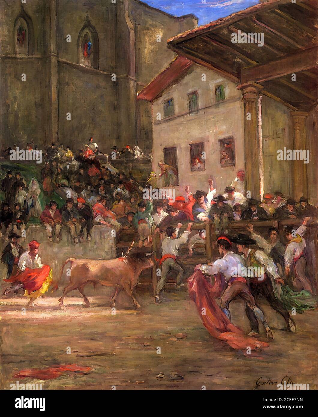 Colin Gustave Henri - El Picador Con El Toro - French School - 19th ...