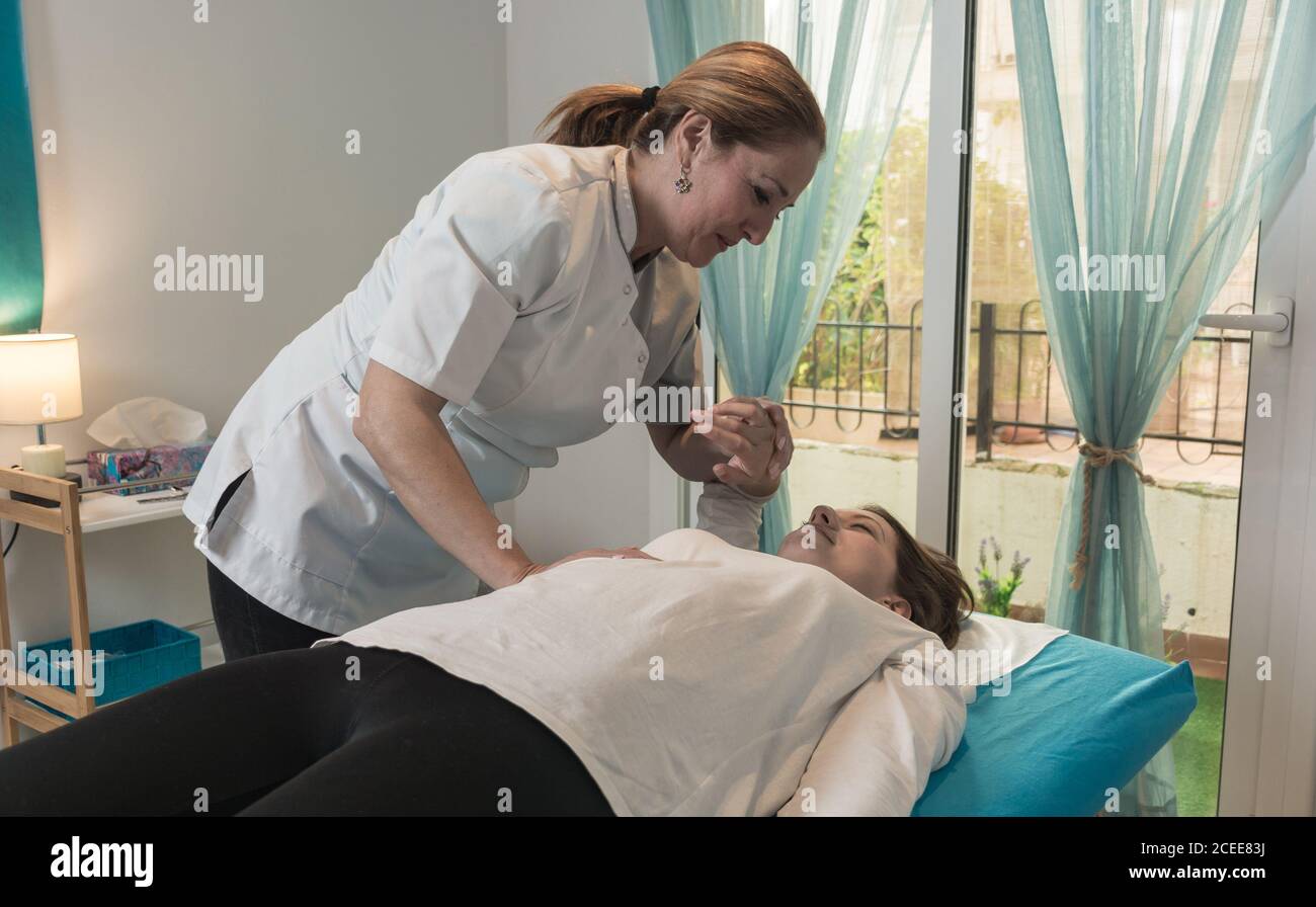 Alternative therapy body treatment, It is a body massage where you ...