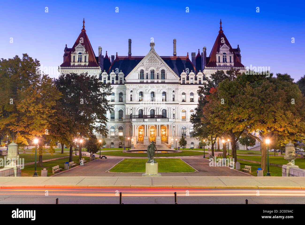 Albany, New York, USA at the New York State Capitol at twilight Stock ...