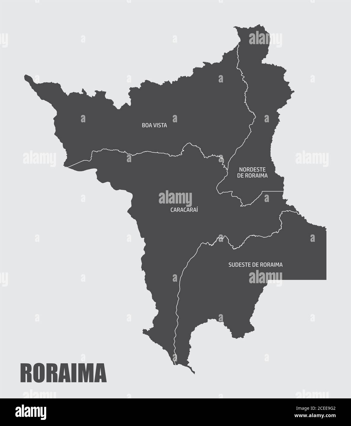 Roraima State regions map Stock Vector Image & Art - Alamy