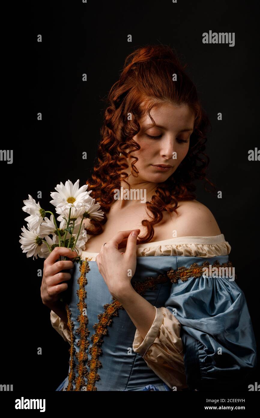 Beautiful Woman in medieval clothing Stock Photo - Alamy