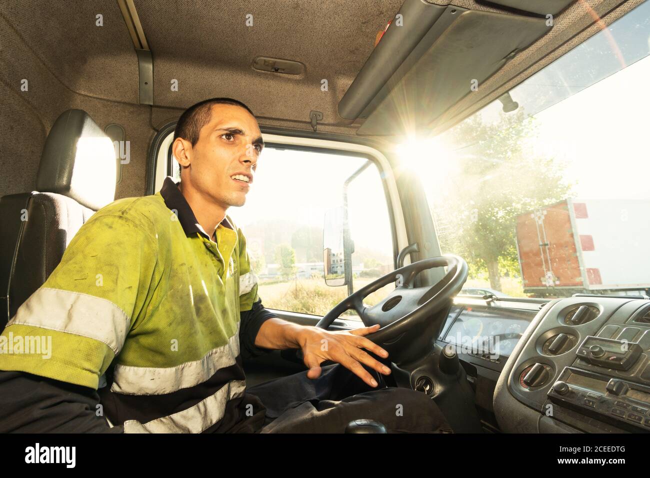 Inside truck cabin view hi-res stock photography and images - Alamy