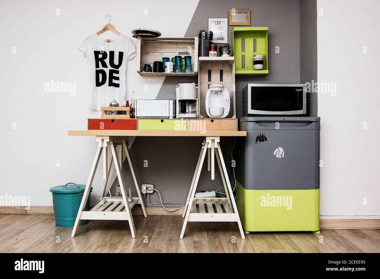 Breakfast area in the office with all the stuff Stock Photo - Alamy