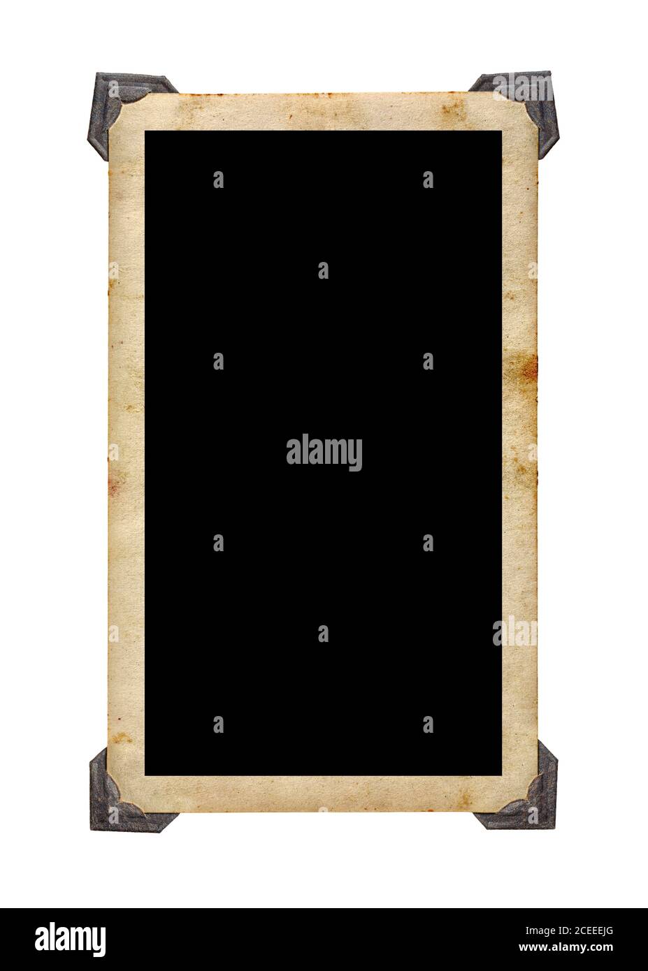 Old vintage photo with retro photo frames isolated on white background ...