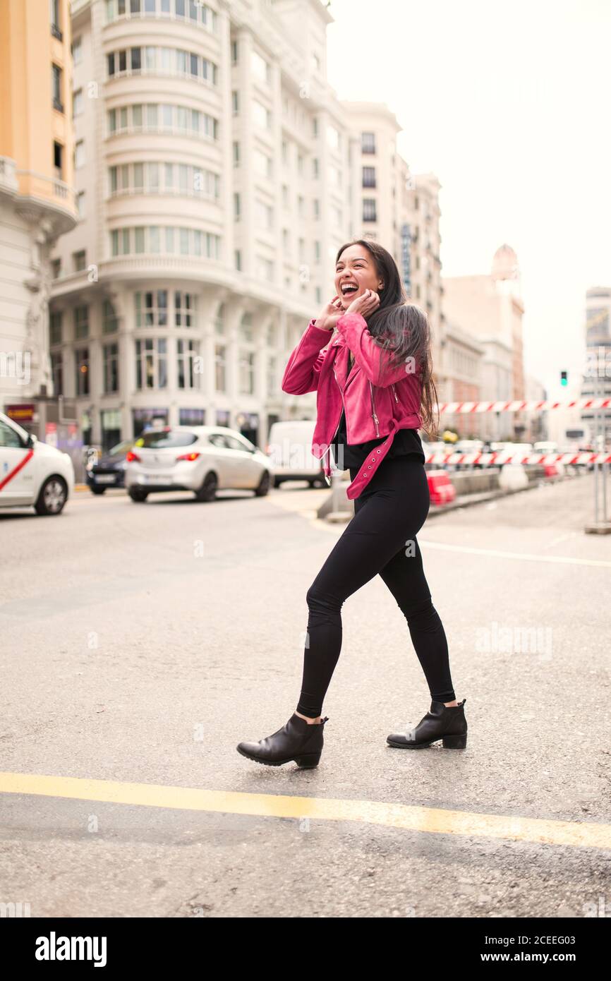 Beautiful trendy walking hi-res stock photography and images - Alamy