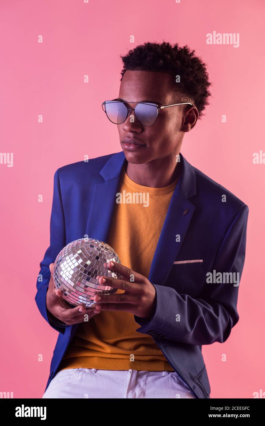 Black man disco party hi-res stock photography and images - Alamy