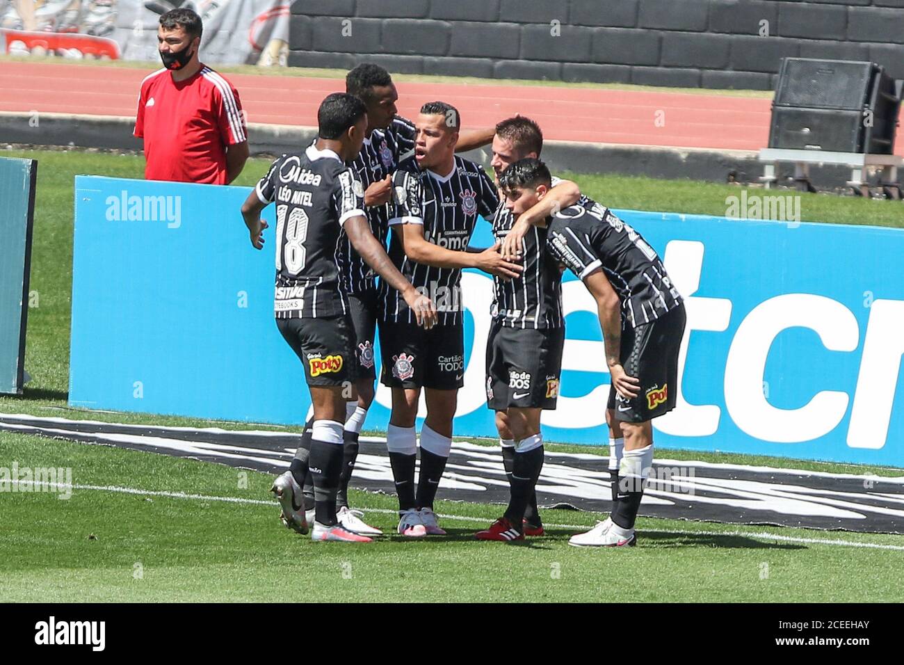 Ramiro makes goal during a game between São Paulo vs Corinthians, a ...