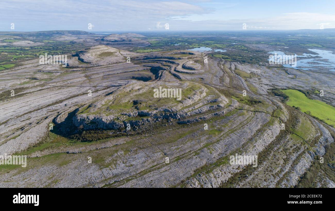 scenic rocky landscape of the burren national park in county clare ...