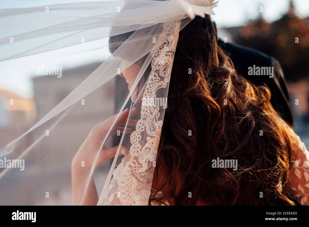 Crop unrecognizable female embracing hi-res stock photography and ...