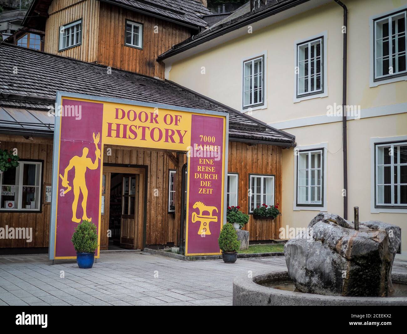 HALLSTATT, AUSTRIA - 06/16/2019: Entrance to Hallstatt town museum ...