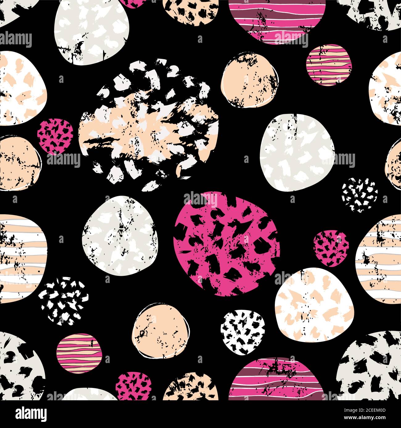 seamless pattern background, retro/vintage style, with circles, strokes ...