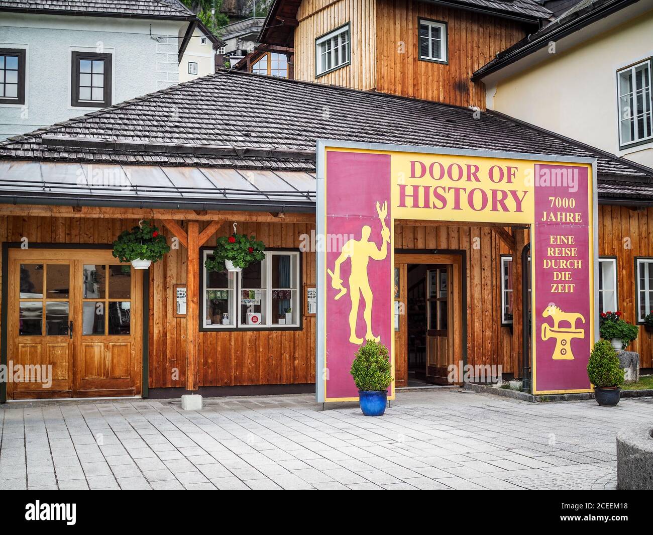 HALLSTATT, AUSTRIA - 06/16/2019: Entrance to Hallstatt town museum ...
