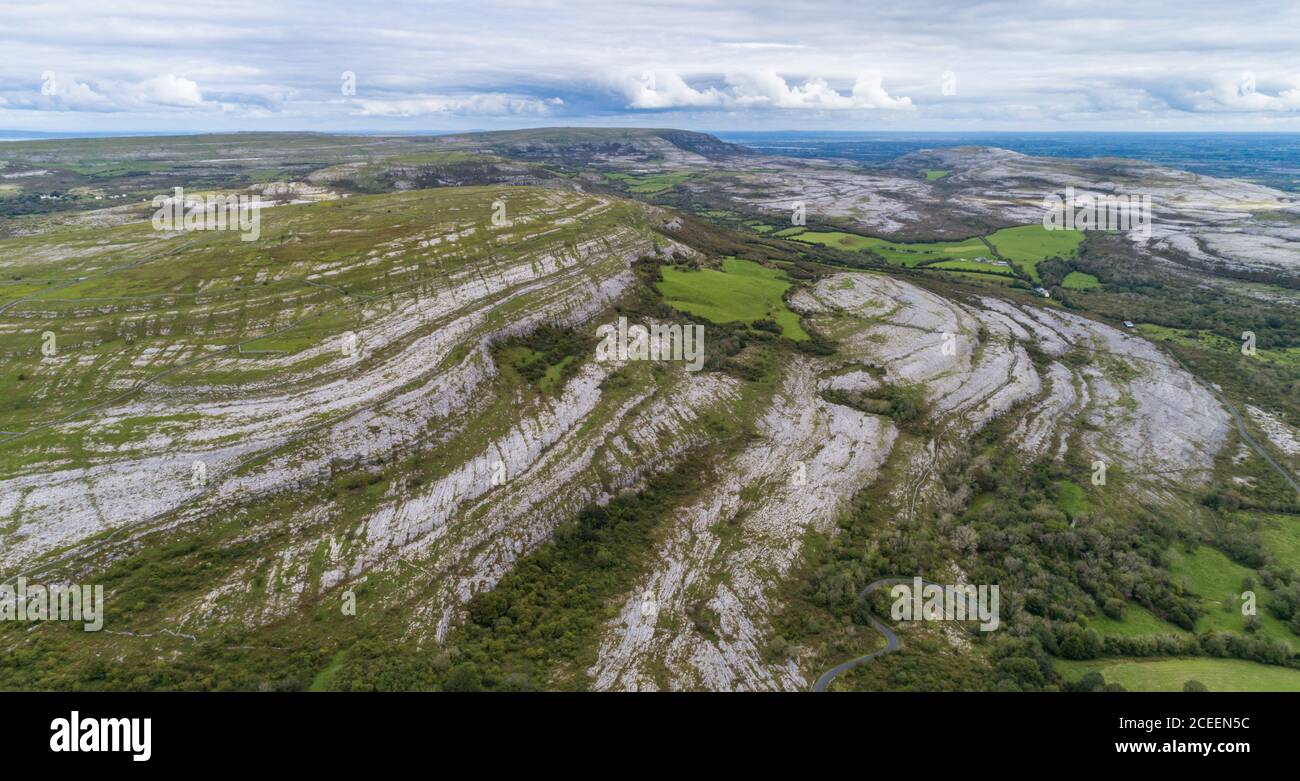 scenic rocky landscape of the burren national park in county clare ...