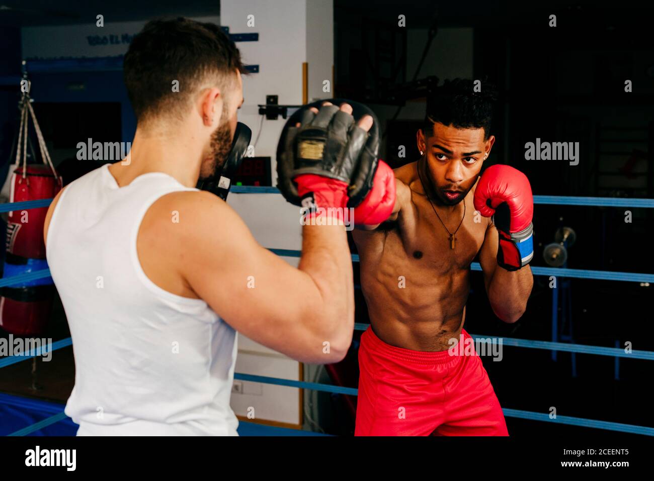 Boxing ring with fighters hi-res stock photography and images - Alamy