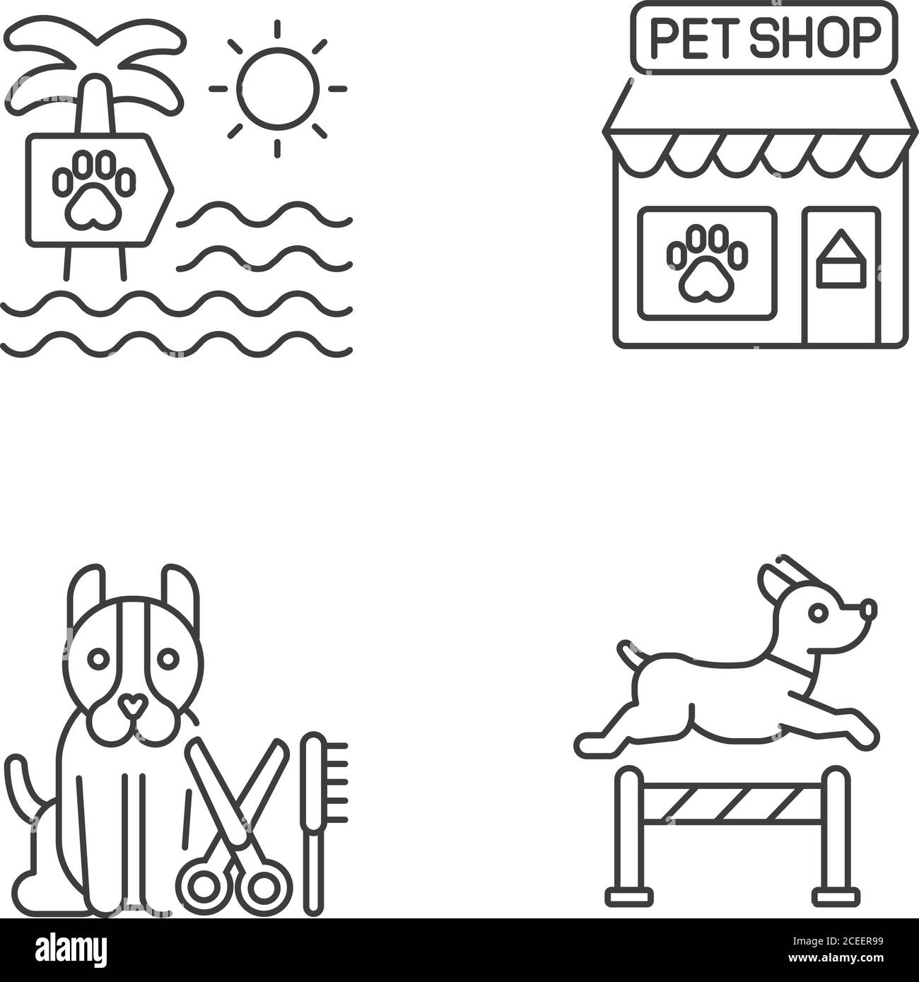 Pet industry linear icons set Stock Vector Image & Art - Alamy