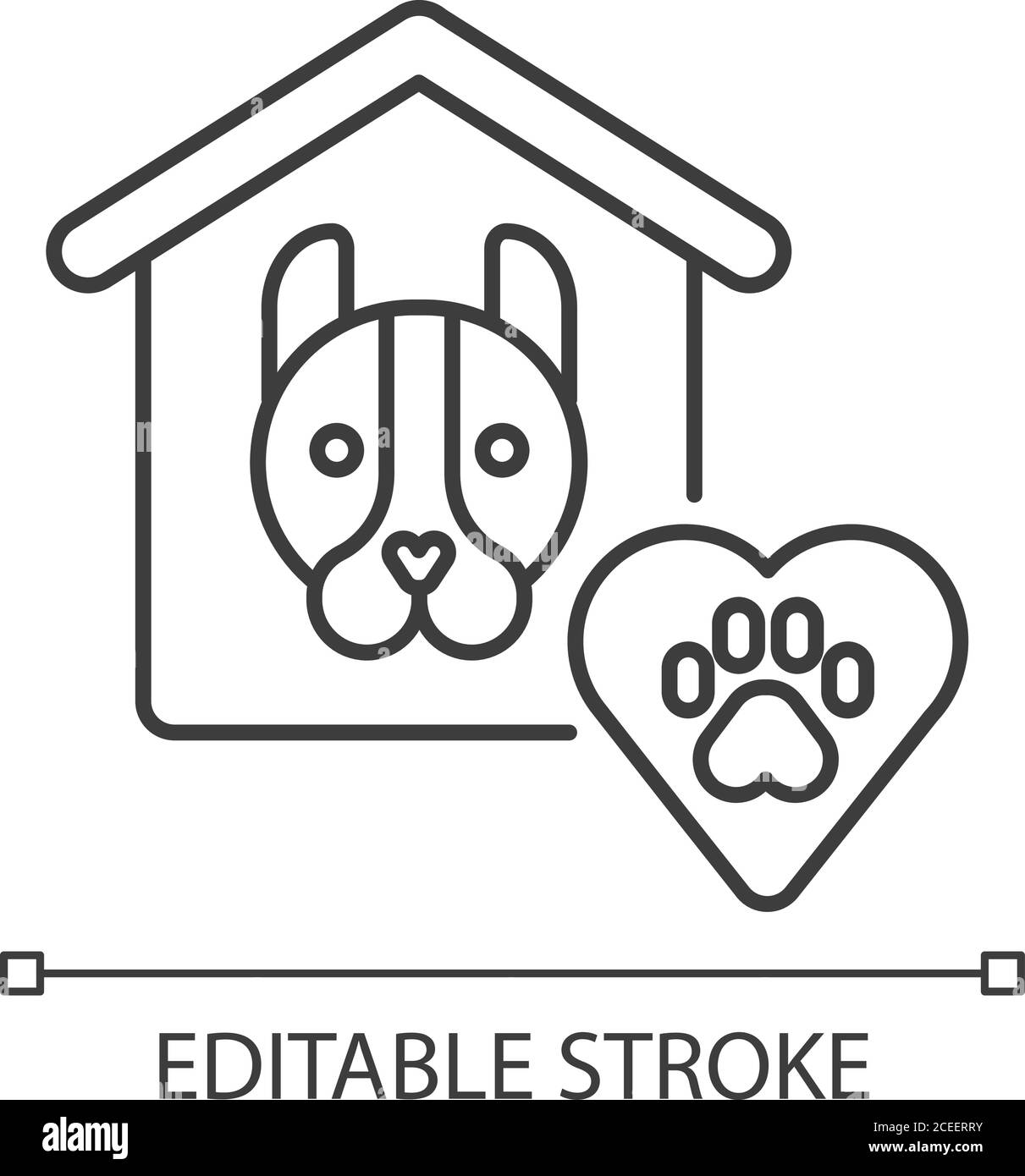 Animal shelter linear icon Stock Vector Image & Art - Alamy