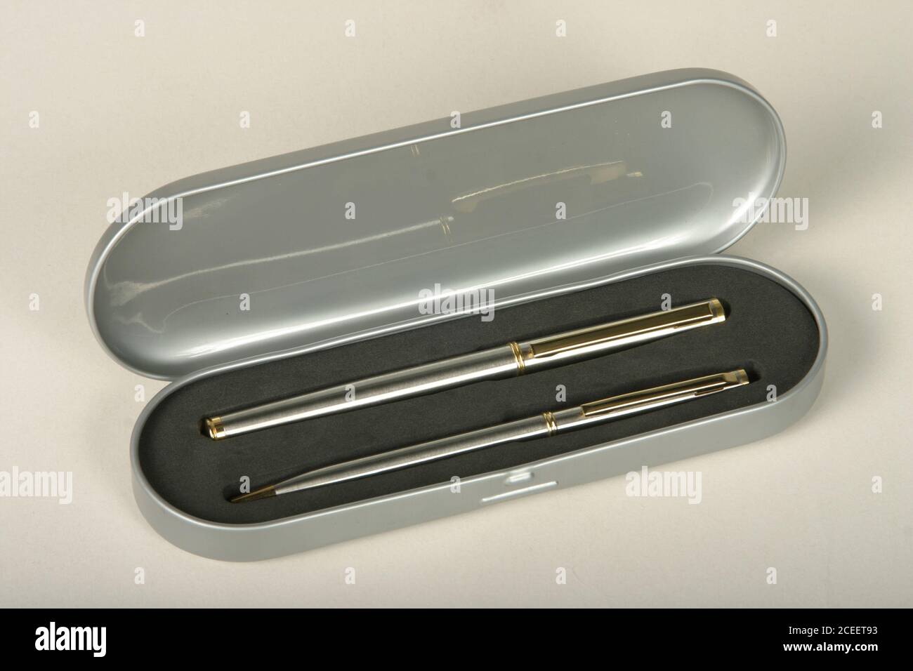 Writing set for office with fountain pen and ballpoint pen. Writing set ...