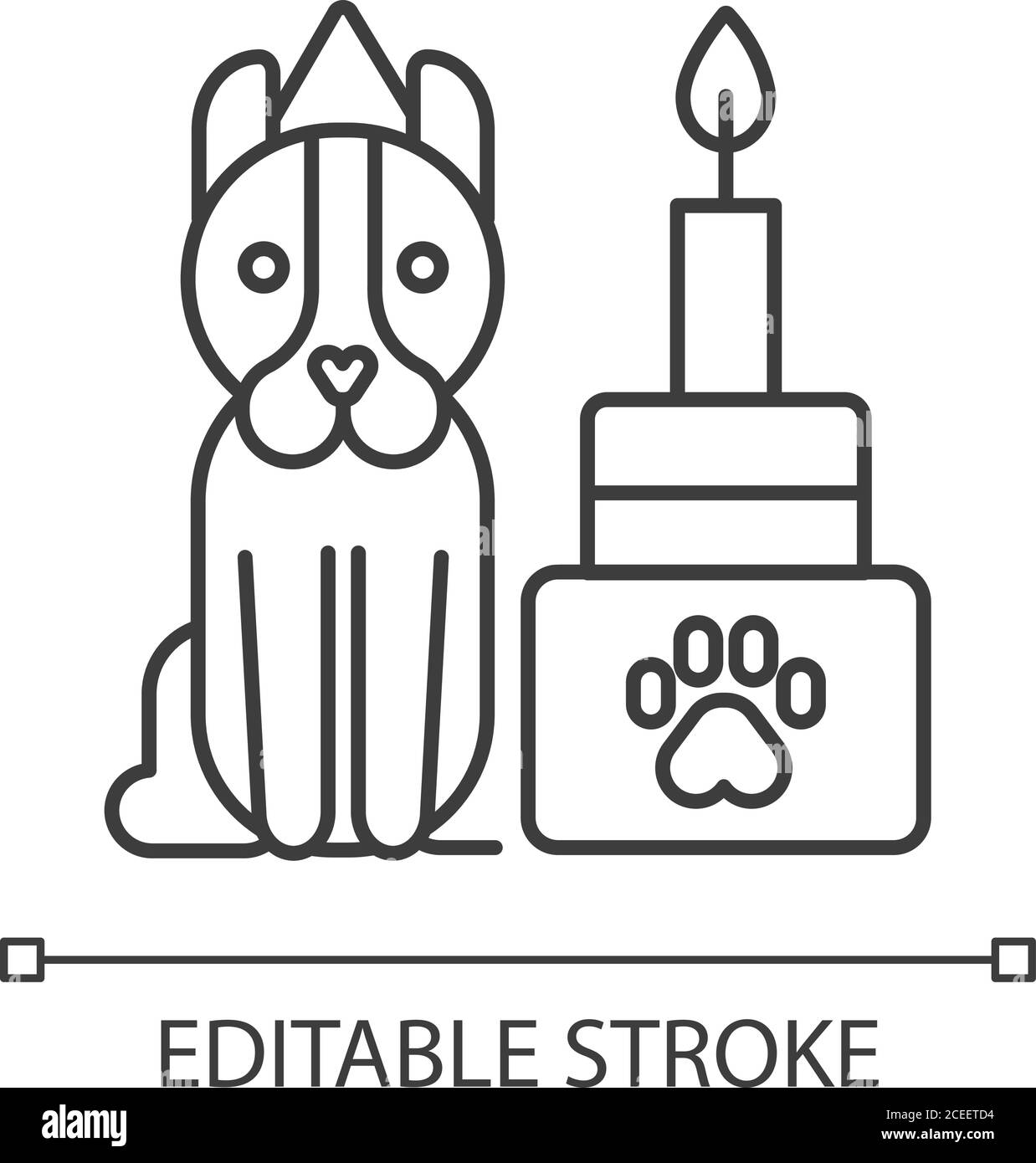 Pet party events organization service linear icon Stock Vector Image ...