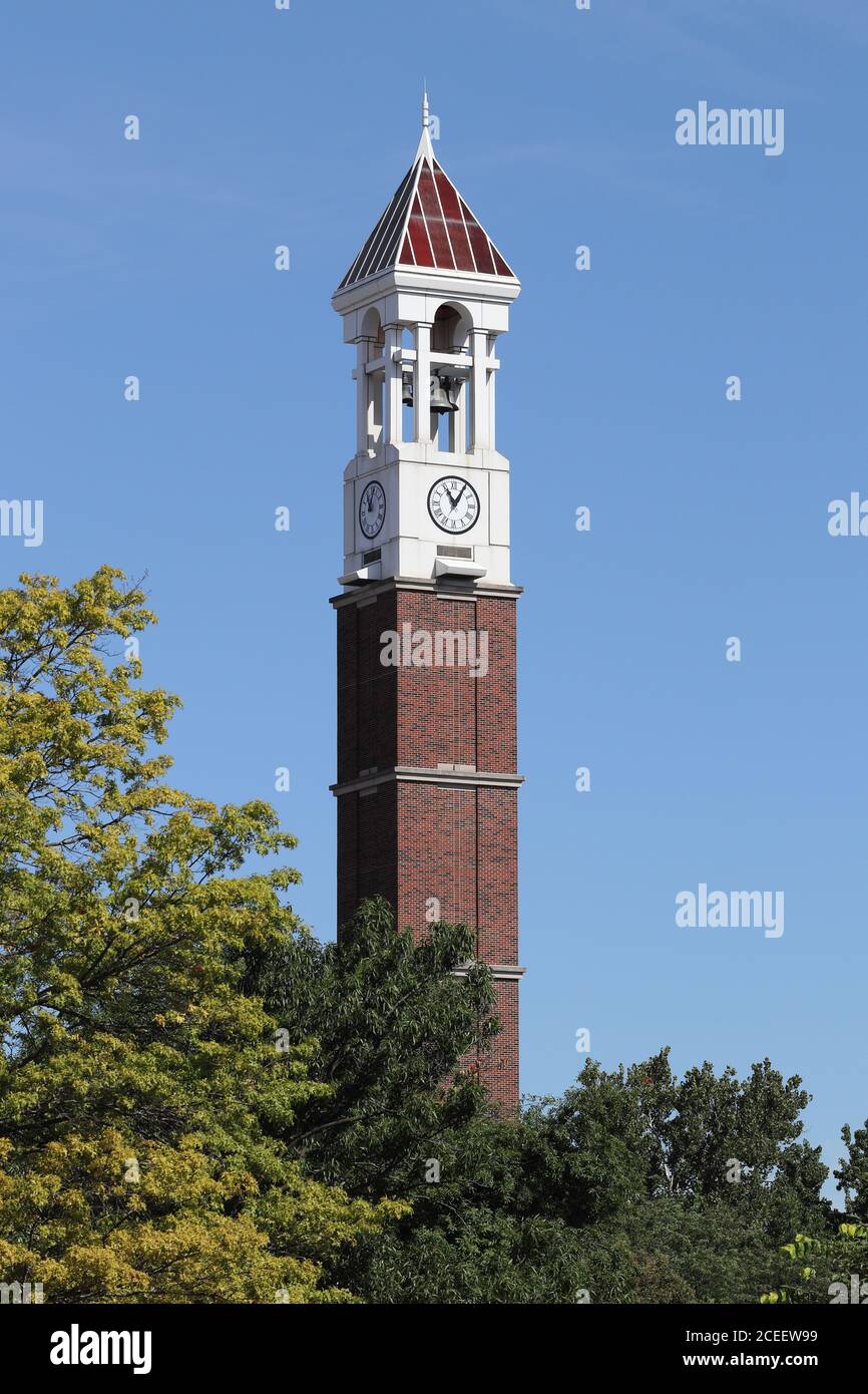 West Lafayette - Circa August 2020: Purdue Bell Tower. The current Bell ...