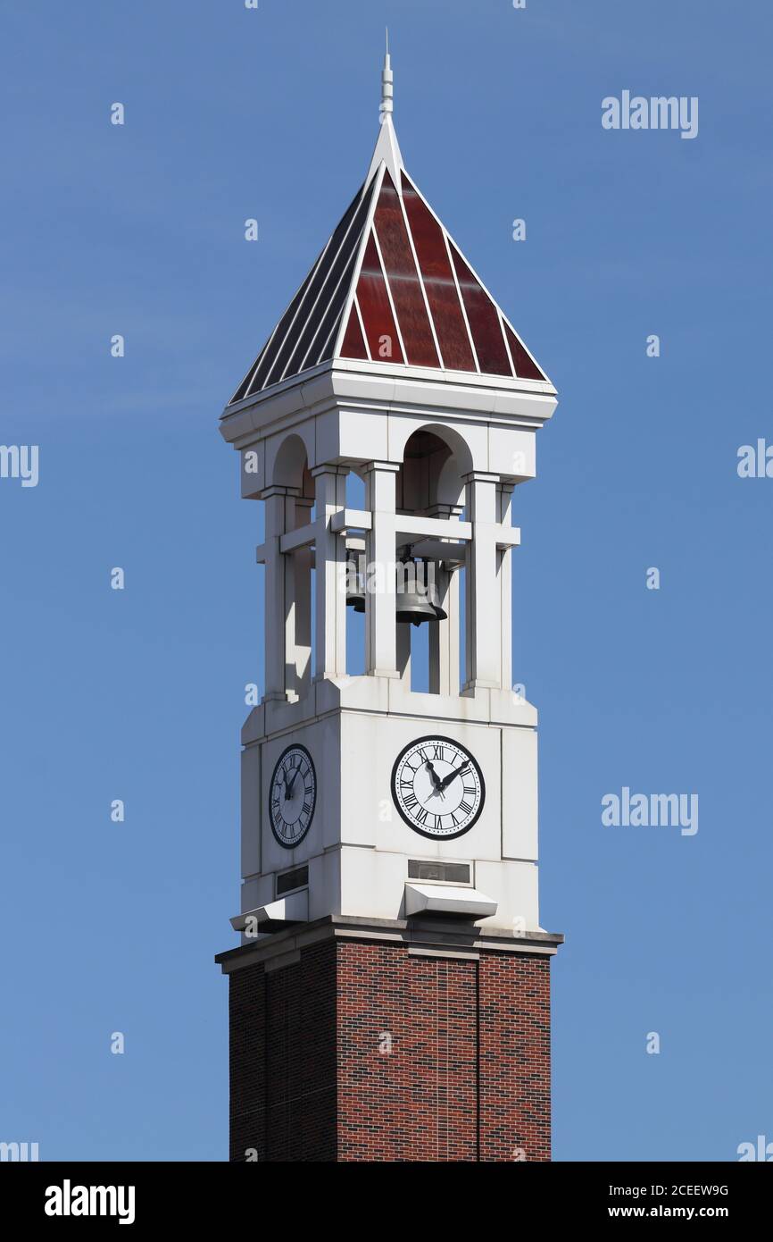 West Lafayette - Circa August 2020: Purdue Bell Tower. The current Bell ...