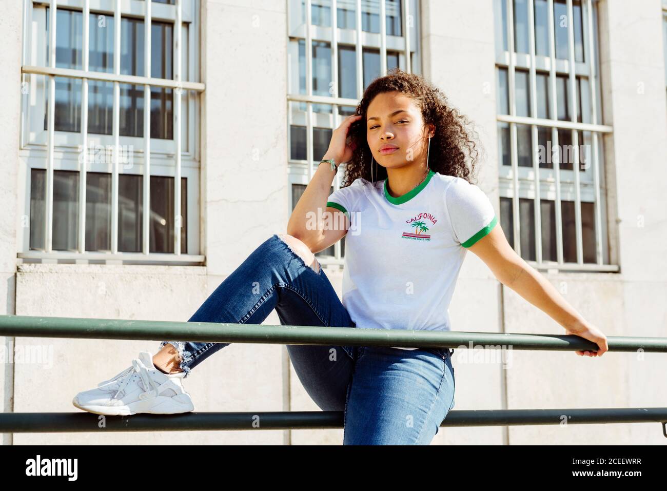 Sitting railing hi-res stock photography and images - Alamy