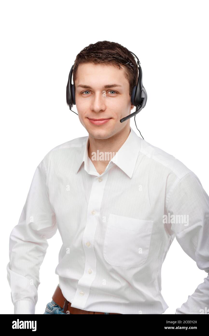 Attractive helpdesk operator on hi-res stock photography and images - Alamy
