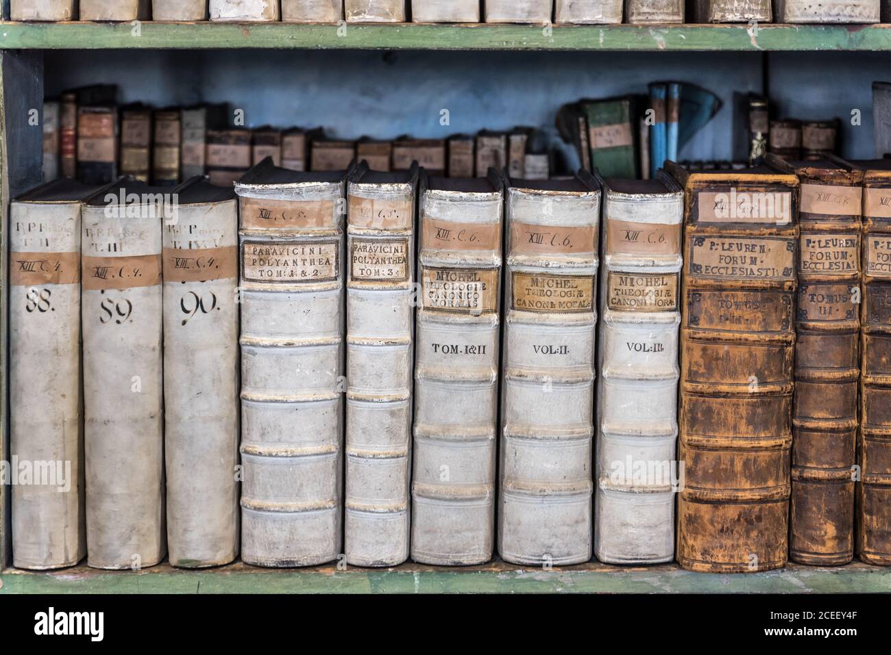 Old antique books on a bookshelf Stock Photo - Alamy