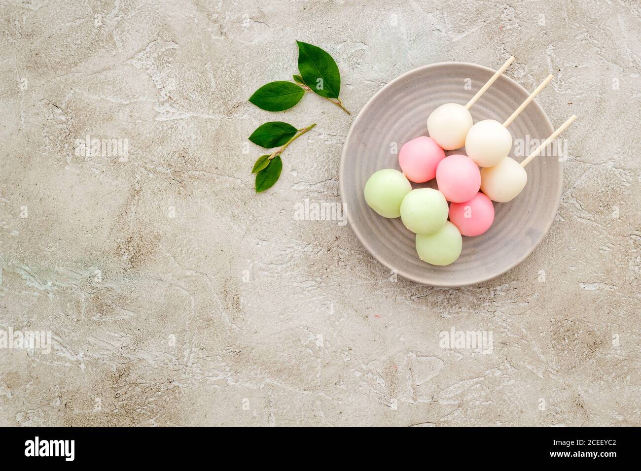 Asian cooking background - traditional sweets Dango, dumpling rice cake ...