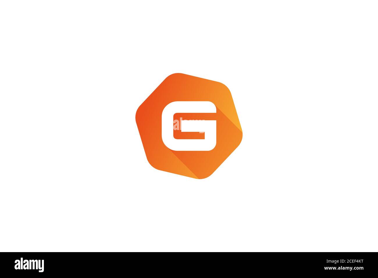 Letter G logo design . modern letter G in the rounded corner hexagon ...