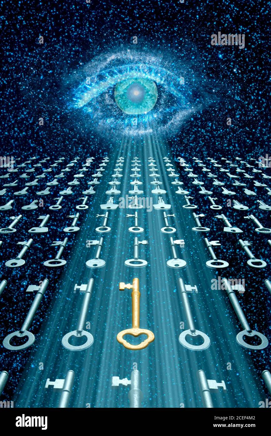 Help from above choosing the right key concept Stock Photo - Alamy