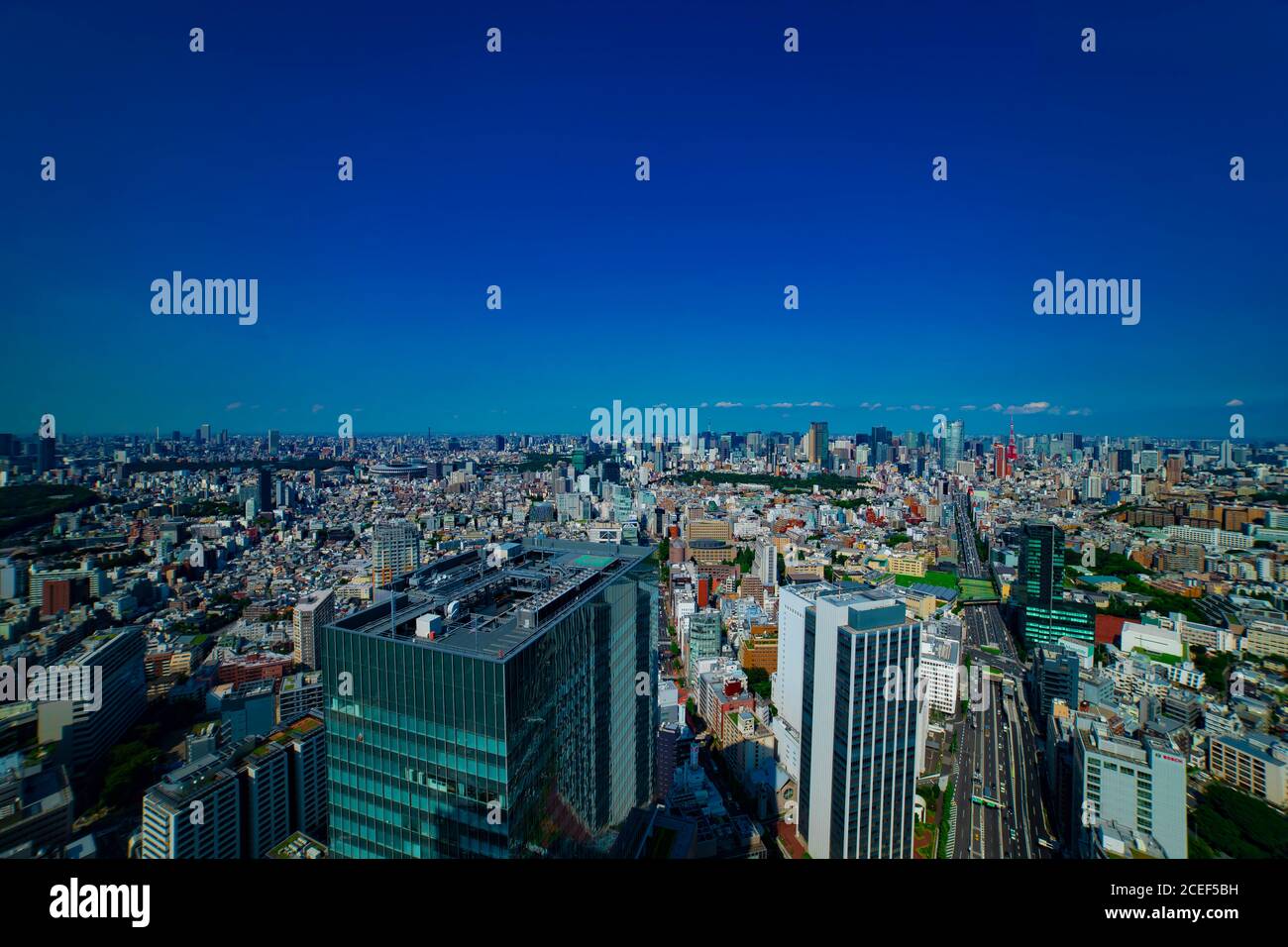 A panoramic cityscape at Roppongi area in Tokyo high angle Stock Photo ...